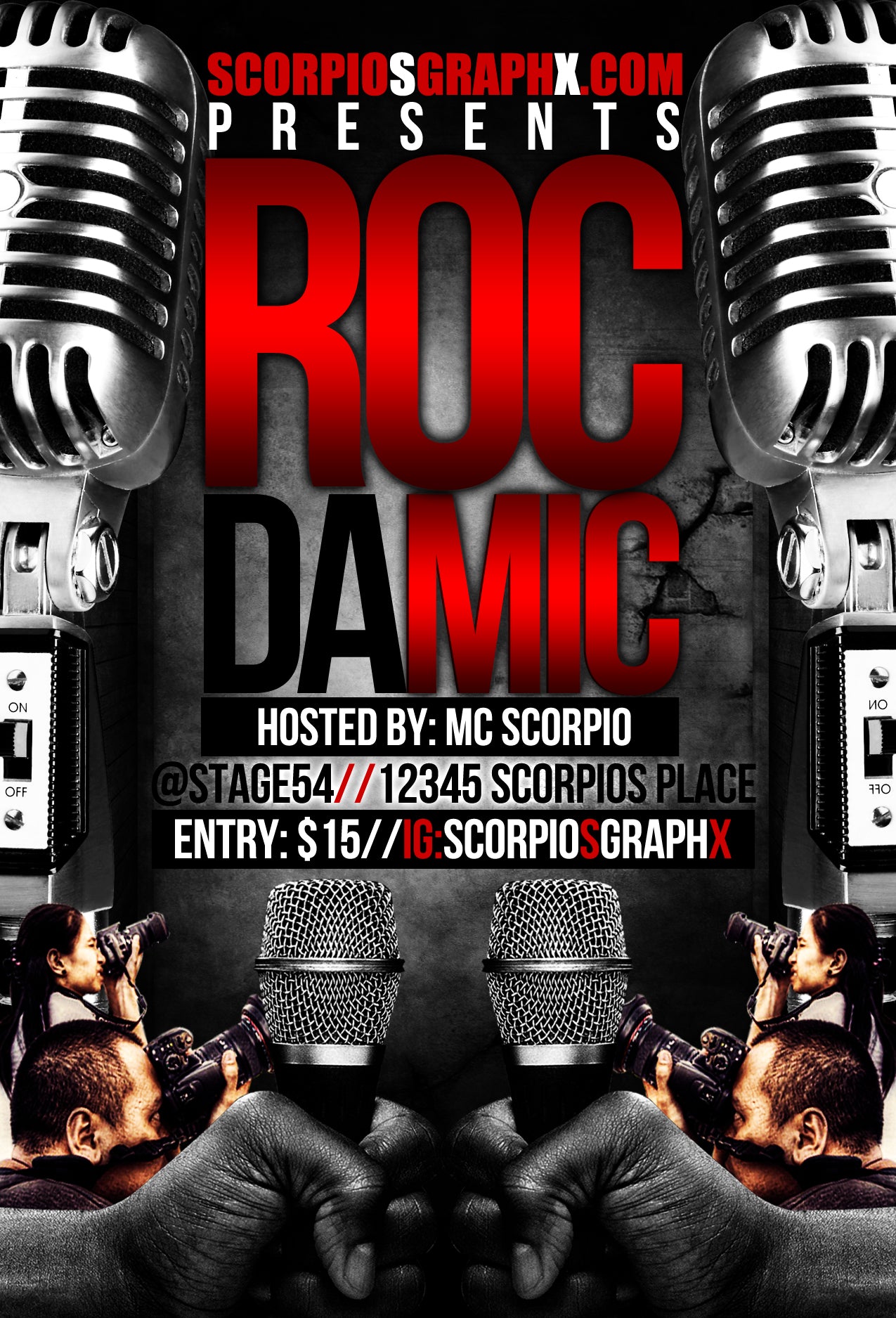 Roc da Mic Flyer Template – ScorpiosGraphx