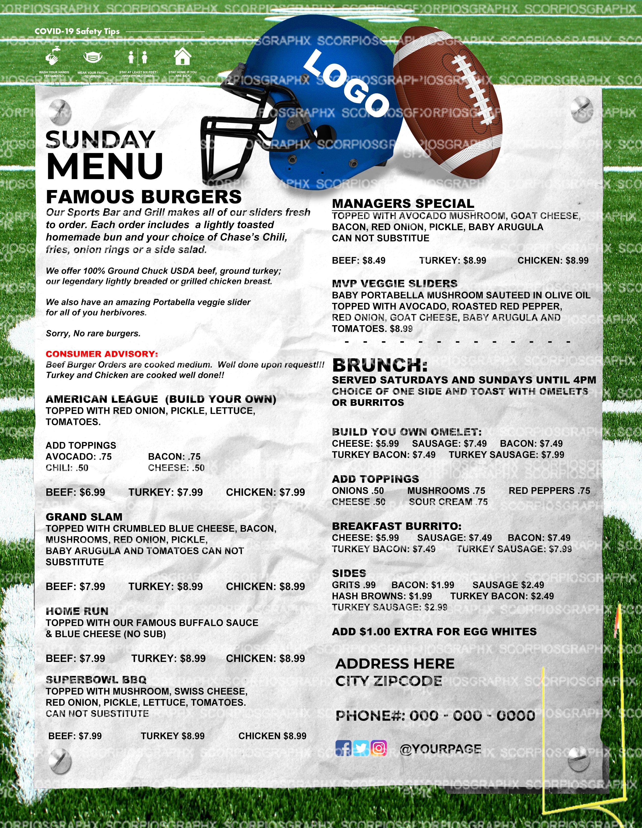 Sports Menu template – ScorpiosGraphx