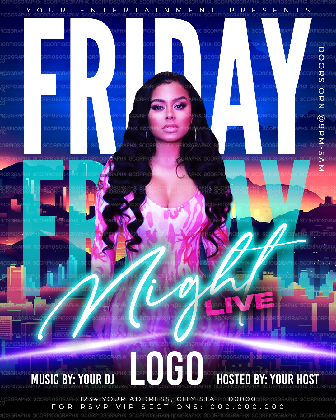 Friday Night Flyer Template – ScorpiosGraphx