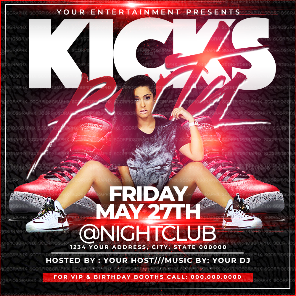 Kicks Party Flyer Template – ScorpiosGraphx